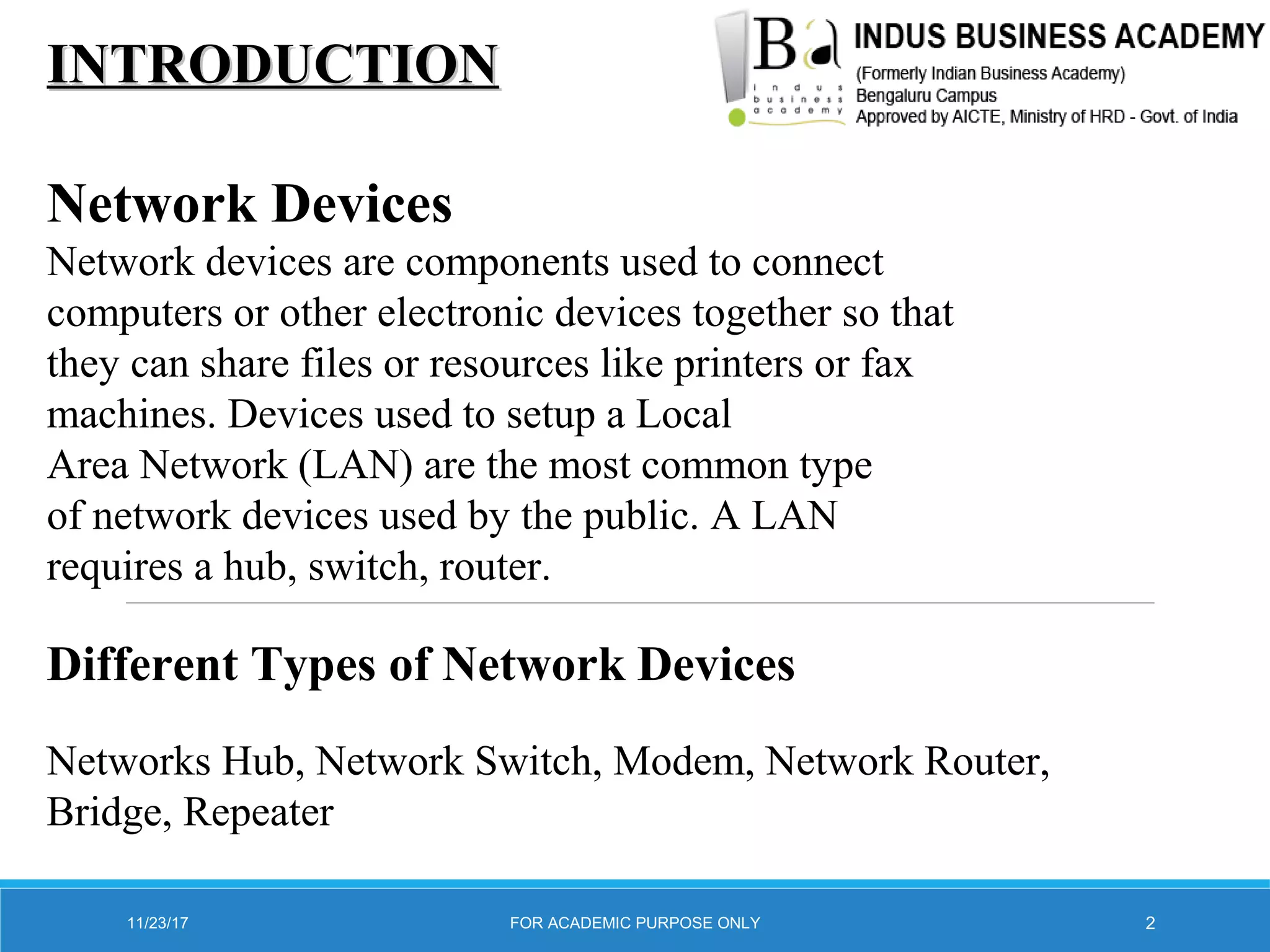 Network devices | PPT
