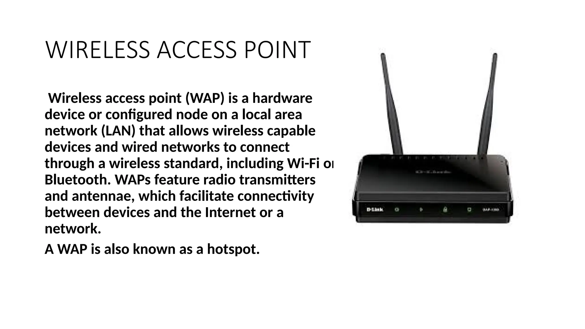 NETWORK DEVICES router switch hub wireless access point.pptx