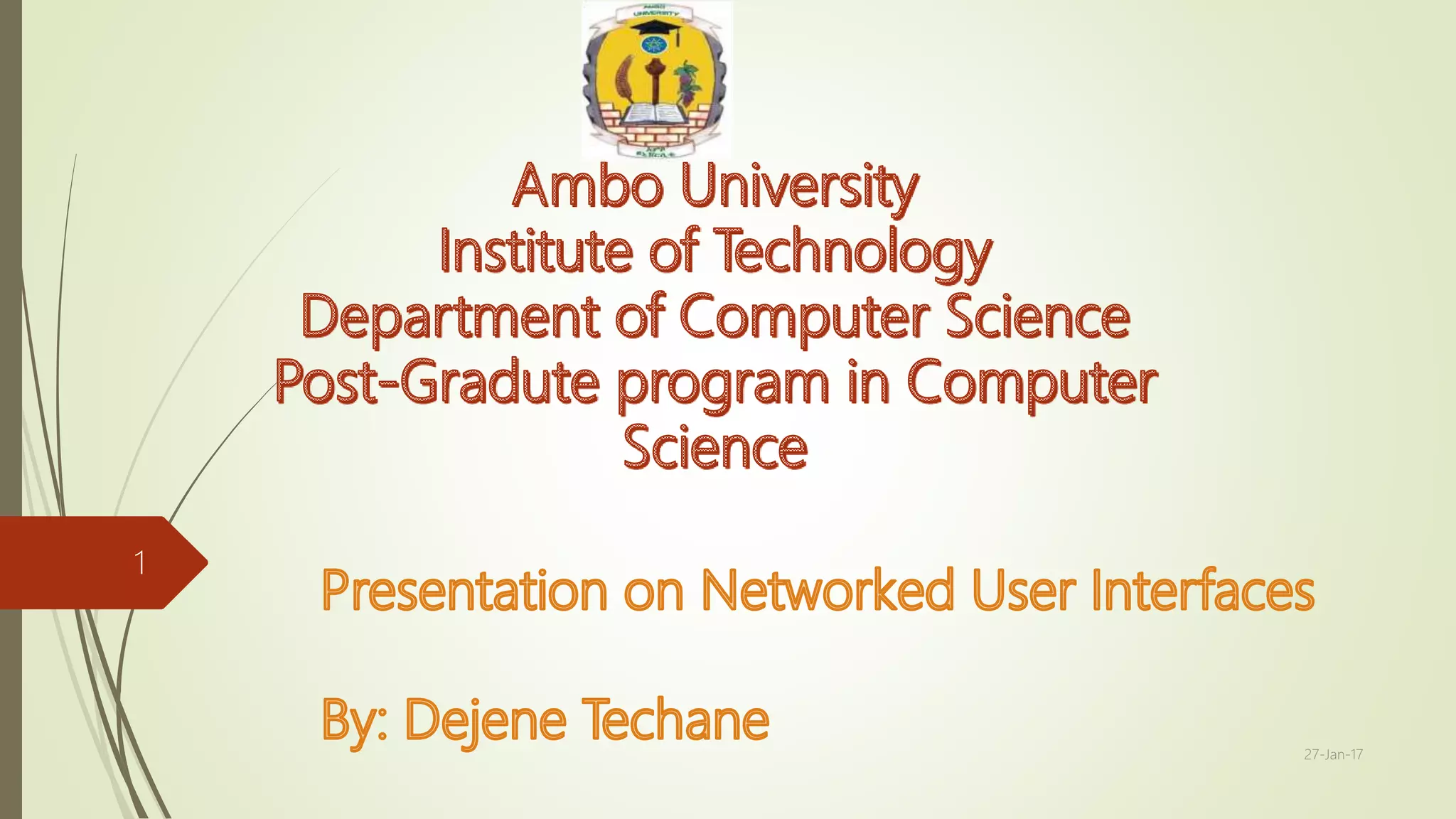 Networked user interface | PPT