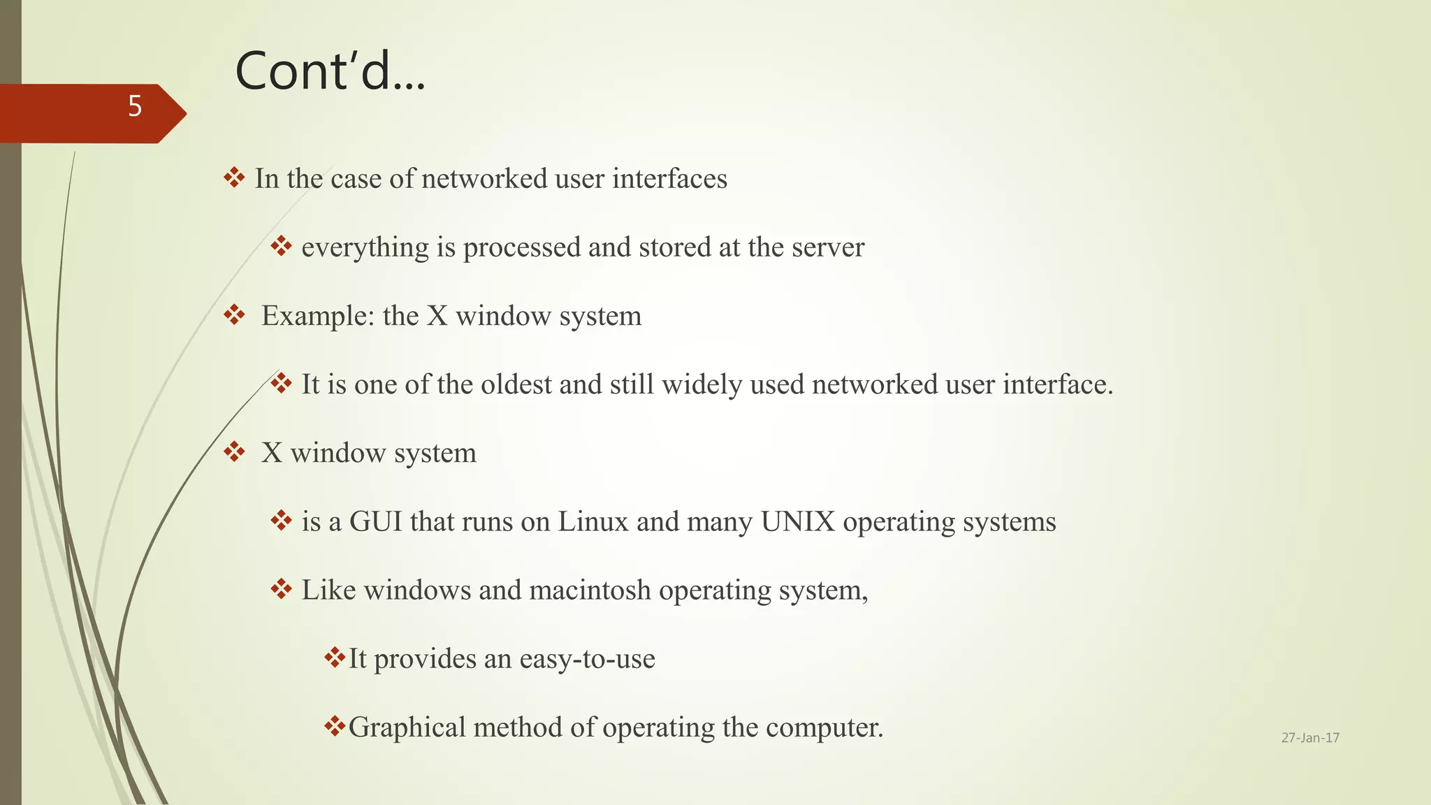 Networked user interface | PPT