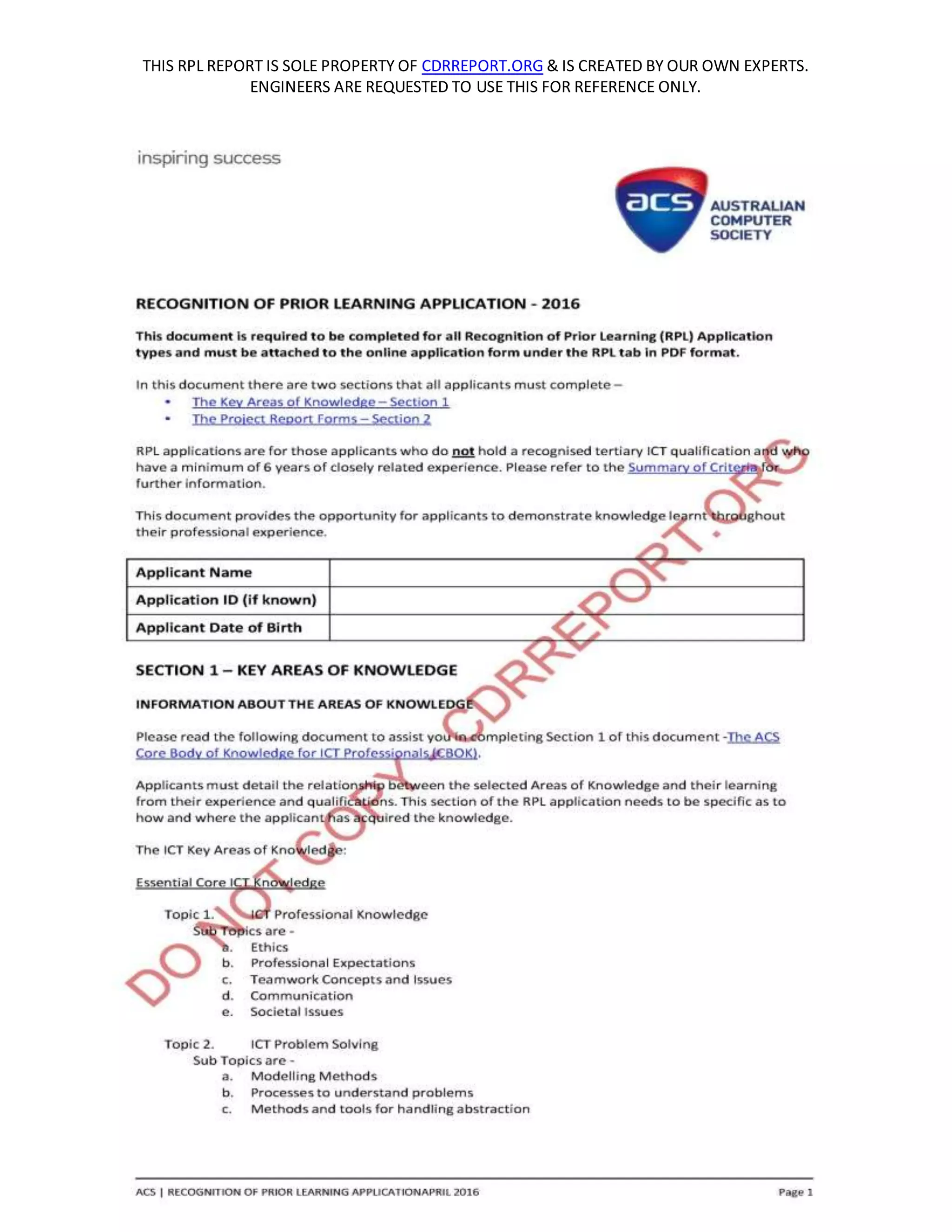 Network Engineer RPL Report Sample - CDRReport.org