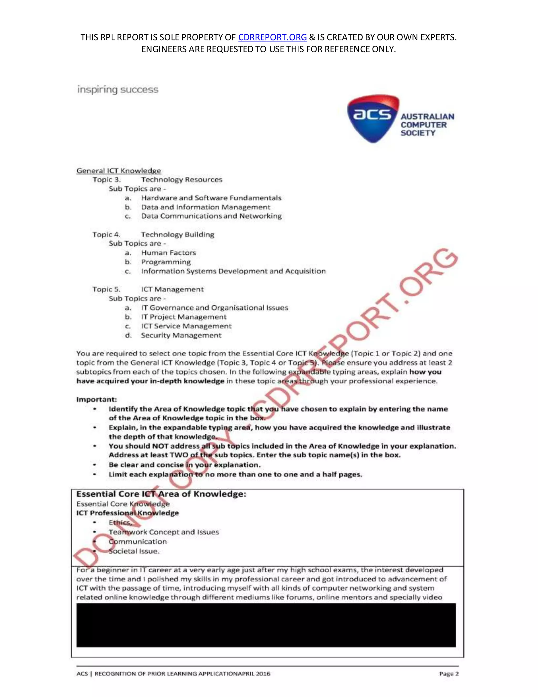 Network Engineer RPL Report Sample - CDRReport.org