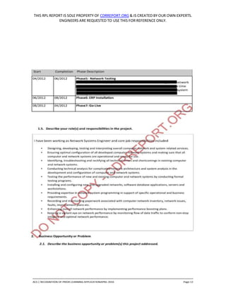 Network Engineer RPL Report Sample - CDRReport.org