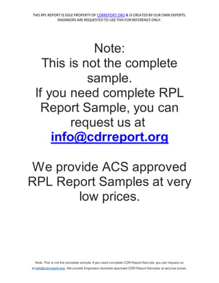 Network Engineer RPL Report Sample - CDRReport.org