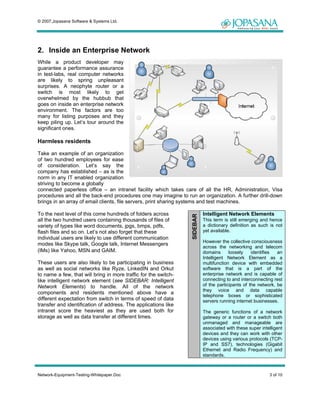 Network Equipment Testing White Paper | PDF