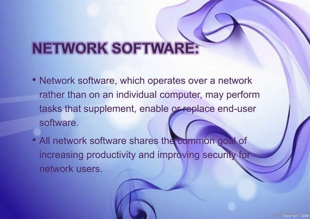 Network examples and network software | PPTX