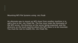 Network file system (nfs) | PPTX