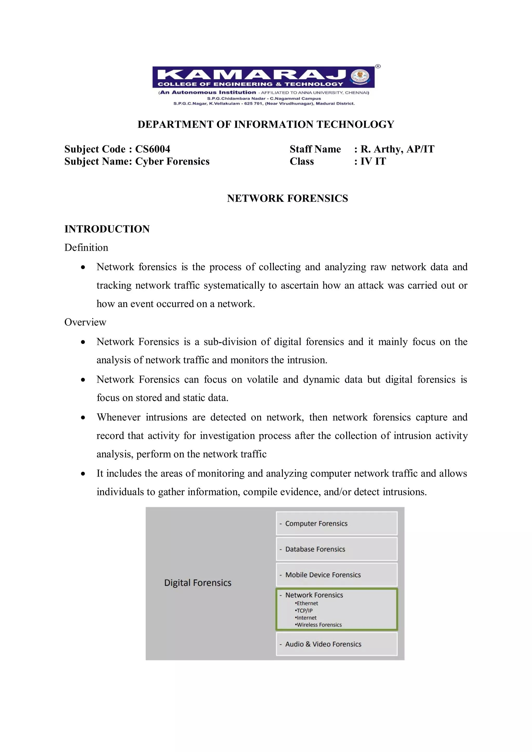Network forensics | PDF