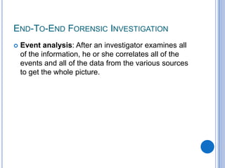 Network forensics and investigating logs | PPTX