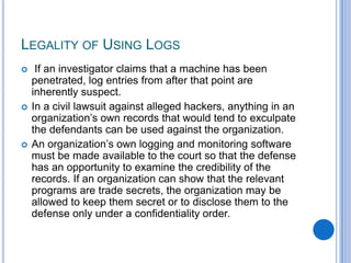 Network forensics and investigating logs | PPTX