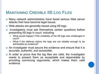 Network forensics and investigating logs | PPTX