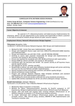 Network implementation engineer vishnu klm | PDF