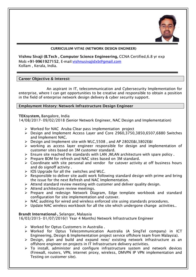 Network implementation engineer vishnu klm | PDF