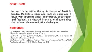 Network information theory,Multiterminal Network,Guassian channels | PPTX