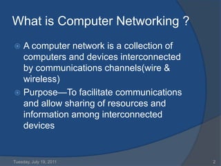 Networking | PPTX | Computer Networking | Computing
