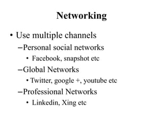 Networking for SELF BRAND | PPTX