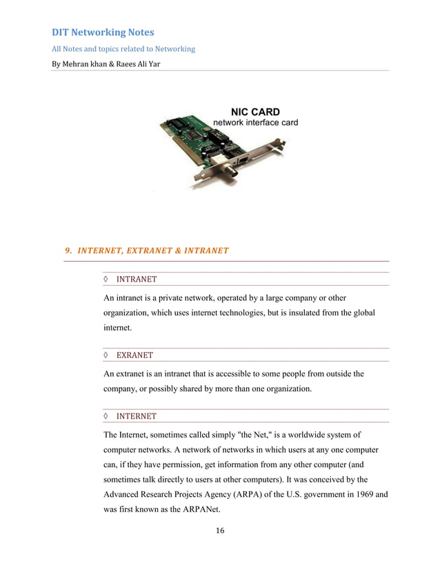 Networking Notes For DIT Part 1 | PDF | Internet | Computing
