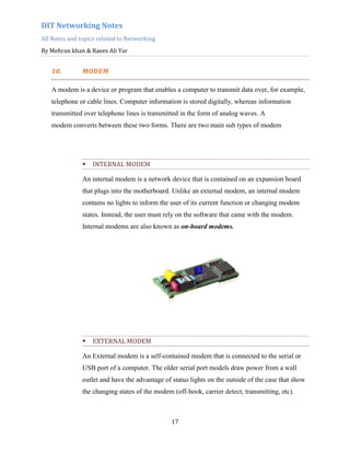 Networking Notes For DIT Part 1 | PDF