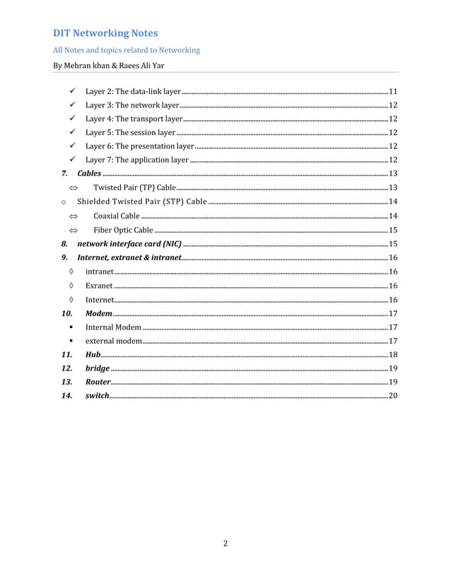 Networking Notes For DIT Part 1 | PDF | Internet | Computing