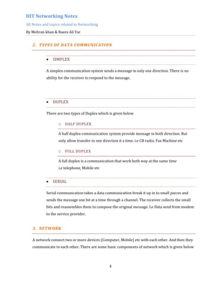 Networking Notes For DIT Part 1 | PDF