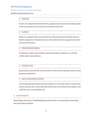 Networking Notes For DIT Part 1 | PDF