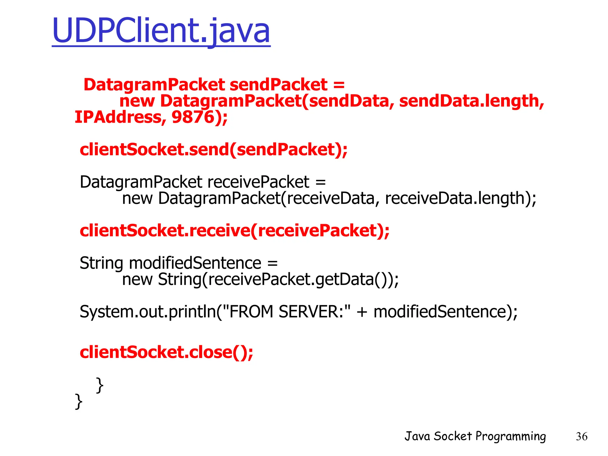 Networking.ppt(client/server, socket) uses in program | PPT