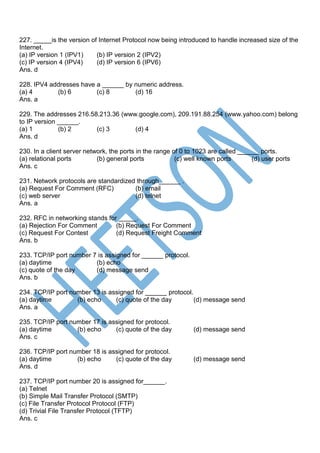 Computer Networking MCQ (Network Topology Question) | PDF