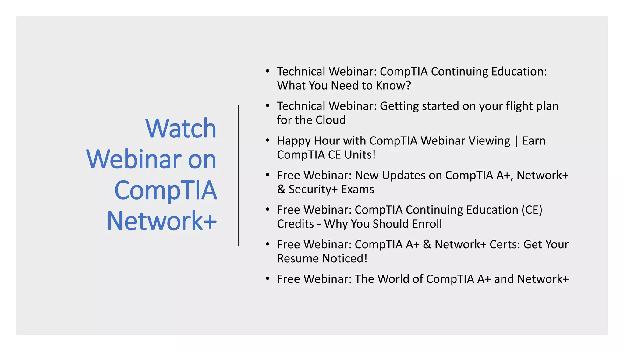CompTIA Network+ Training Courses | PPTX CompTIA Network+ Training Courses | PPTX