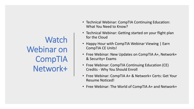 CompTIA Network+ Training Courses | PPTX | Computer Networking | Computing