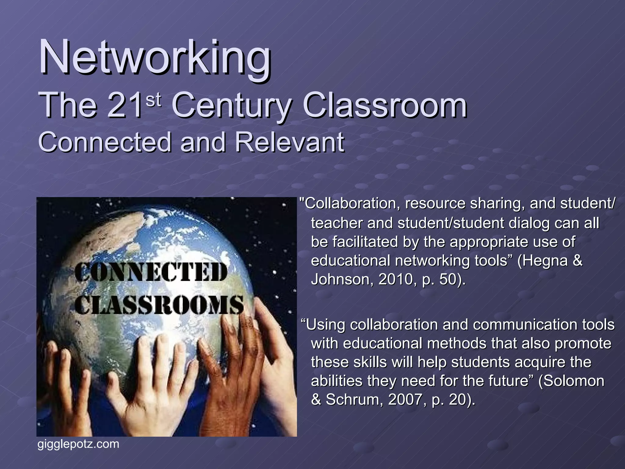 Networking 21st century classroom edld 5362 week 2 assignment | PPT | Social Networking | Internet
