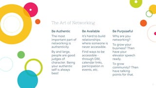 Networking, Relationship Building, and Community | PDF