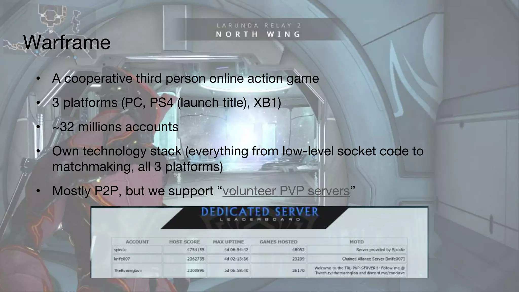 Networking Architecture of Warframe | PPTX