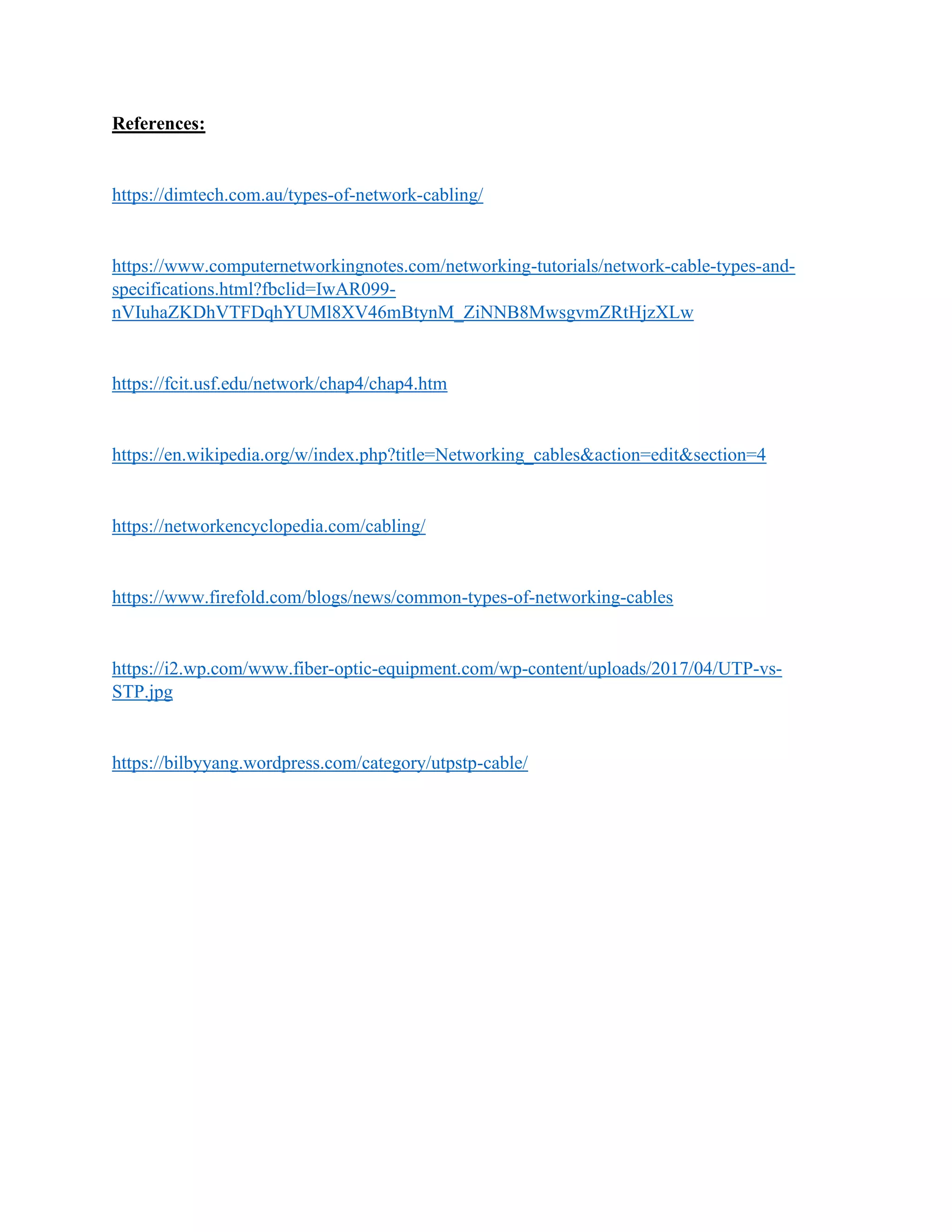 Networking Cables & Connectors | PDF