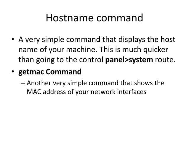 Networking Commandspptx Computer Networking Computing 3995
