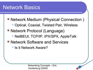 Networking Concepts Lesson 01 - Intro - Eric Vanderburg | PPT