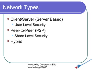 Networking Concepts Lesson 01 - Intro - Eric Vanderburg | PPT