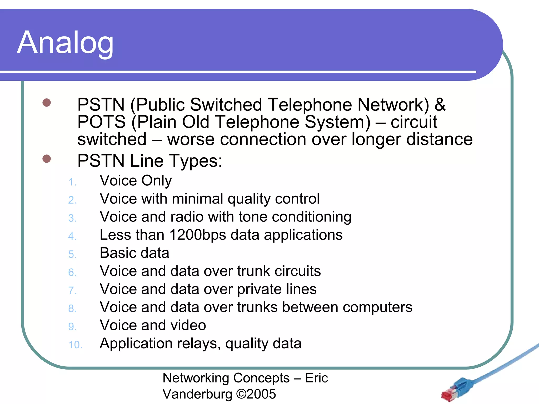 Networking Concepts Lesson 12 - WANs - Eric Vanderburg | PPT