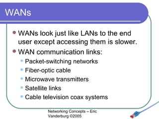 Networking Concepts Lesson 12 - WANs - Eric Vanderburg | PPT