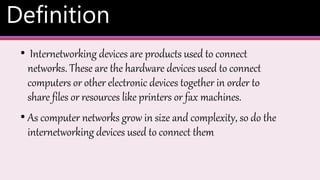 NETWORKING DEVICES used in the modern offices | PPTX