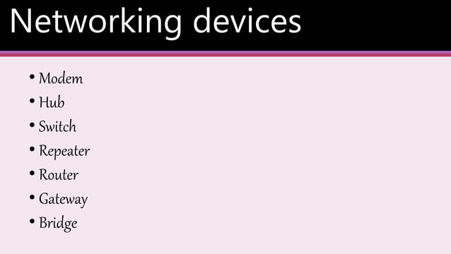NETWORKING DEVICES used in the modern offices | PPT