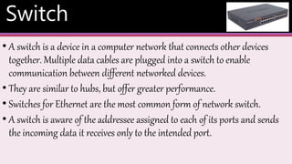 NETWORKING DEVICES used in the modern offices | PPTX