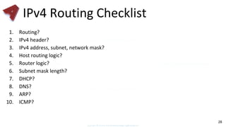 Networking Fundamentals: IPv4 Routing and Support Protocols | PPT