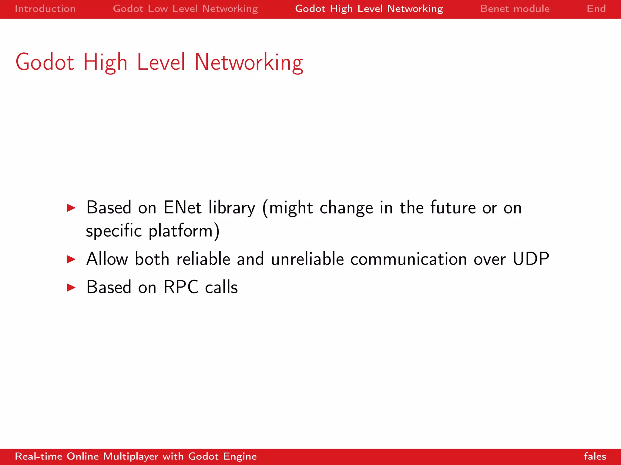 Real-time Online Multiplayer with Godot Engine | PPT
