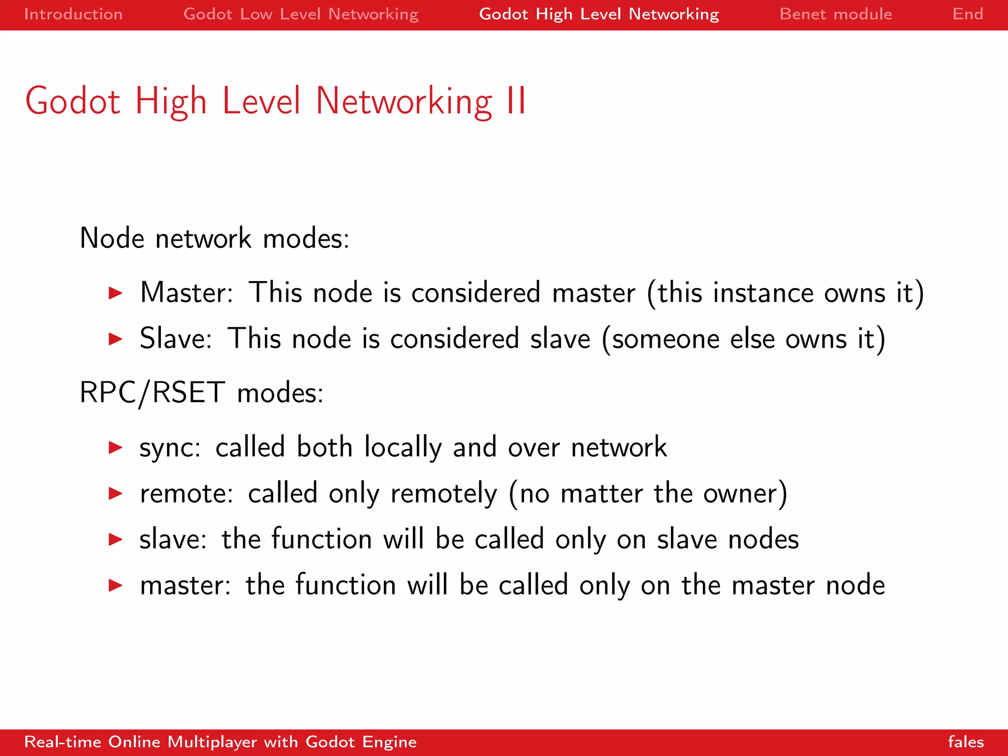 Real-time Online Multiplayer with Godot Engine | PPT