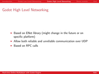 Real-time Online Multiplayer with Godot Engine | PPT
