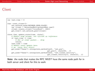Real-time Online Multiplayer with Godot Engine | PPT