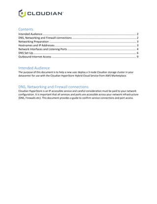 Network Setup Guide: Deploying Your Cloudian HyperStore Hybrid Storage Service | PDF