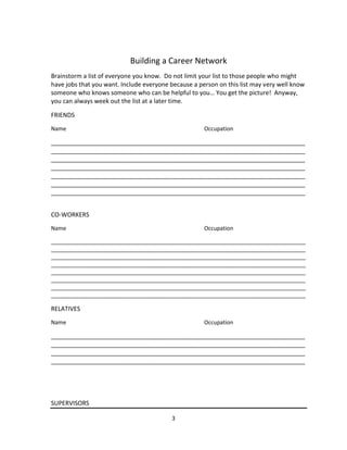 Networking handout | DOCX