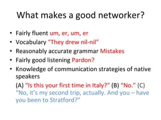 Networking in English | PPT