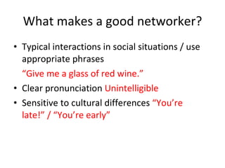 Networking in English | PPT